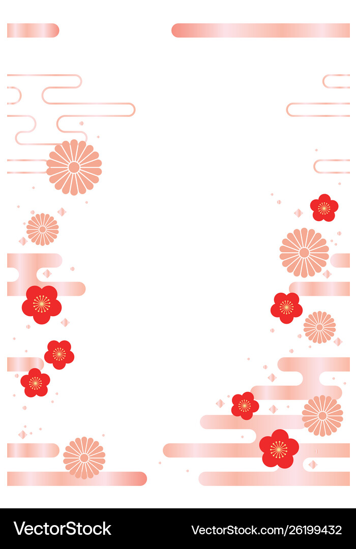 Japanese seamless new years card template Vector Image