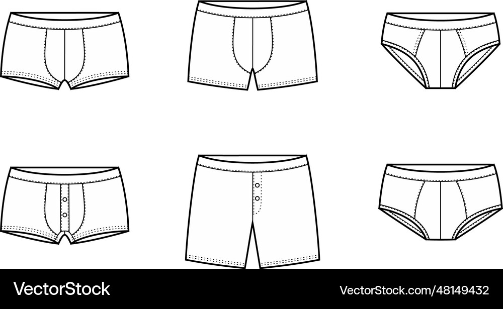Mens underpants shorts boxers set Royalty Free Vector Image