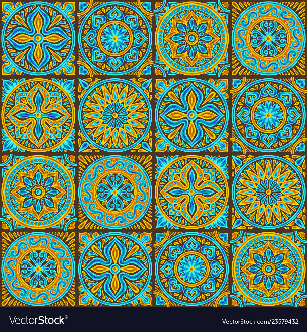 Moroccan ceramic tile pattern Royalty Free Vector Image