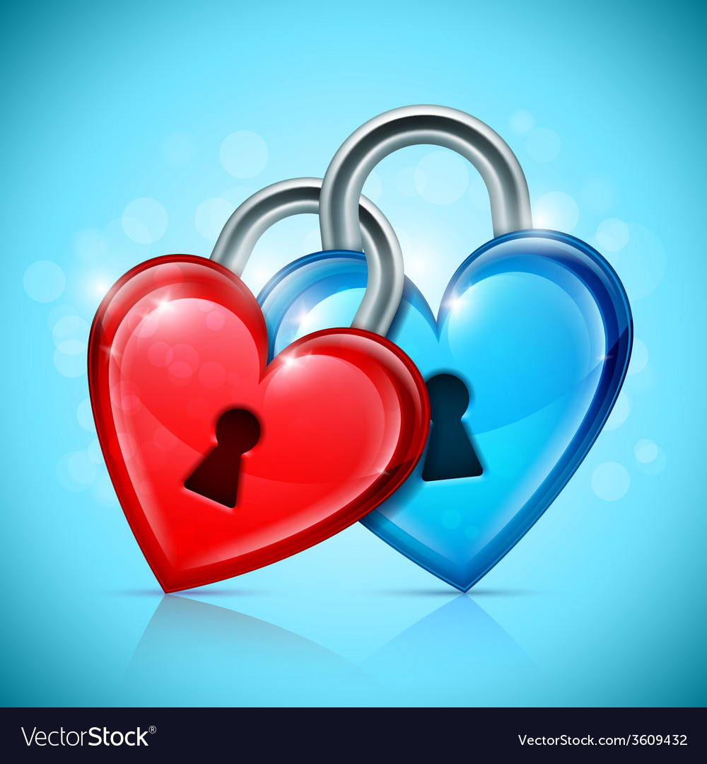 Two heart locks Royalty Free Vector Image - VectorStock