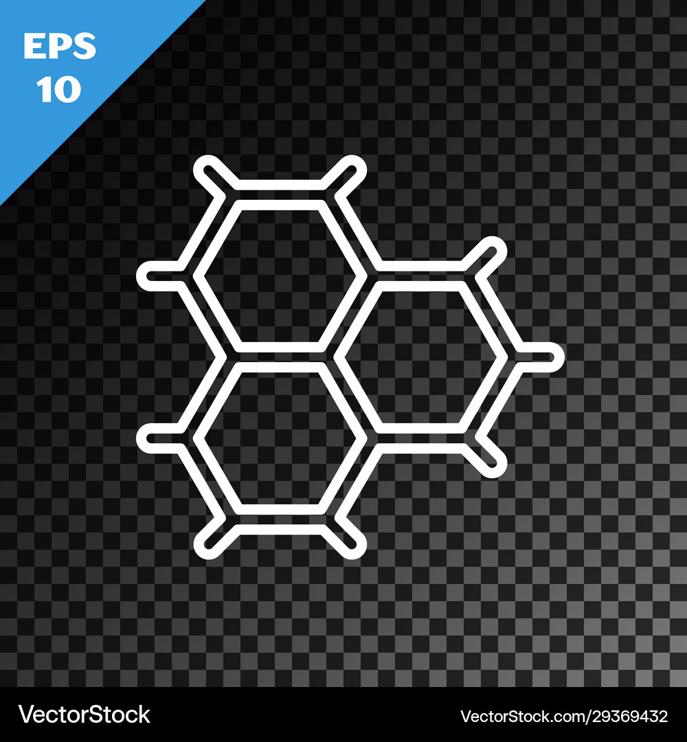 White line chemical formula consisting benzene Vector Image