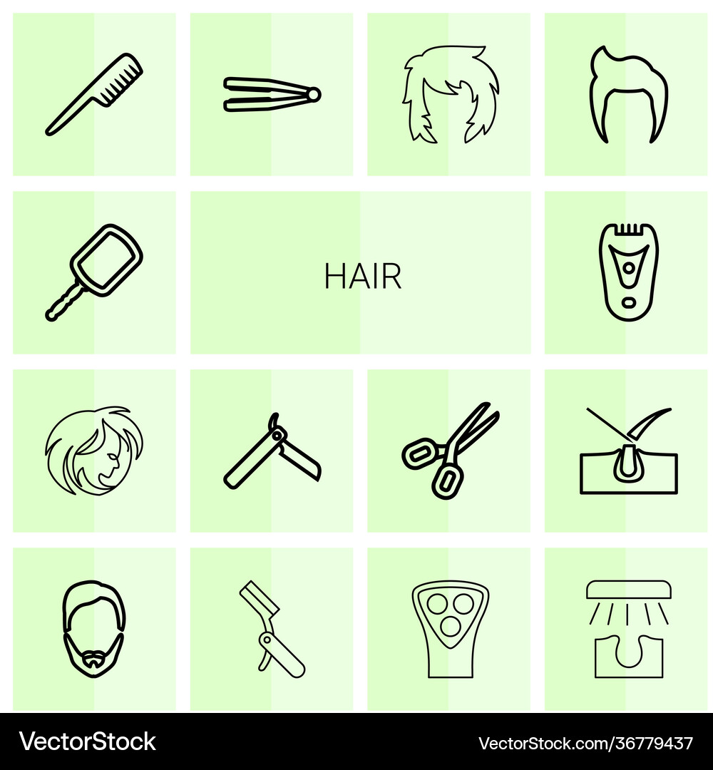 14 hair icons Royalty Free Vector Image - VectorStock