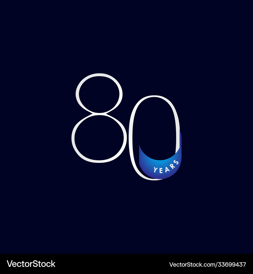 80 years anniversary celebration elegant number Vector Image