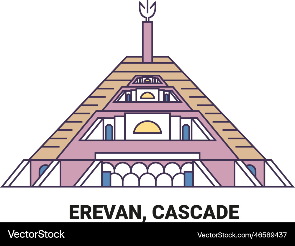 Armenia erevan cascade travel landmark Royalty Free Vector