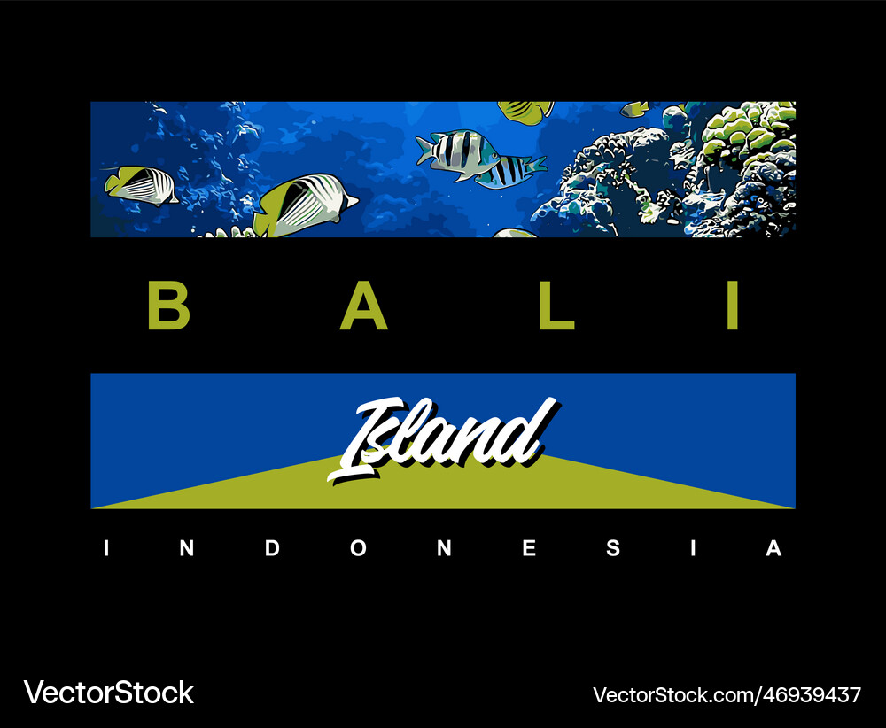 Bali island template for graphic design Royalty Free Vector