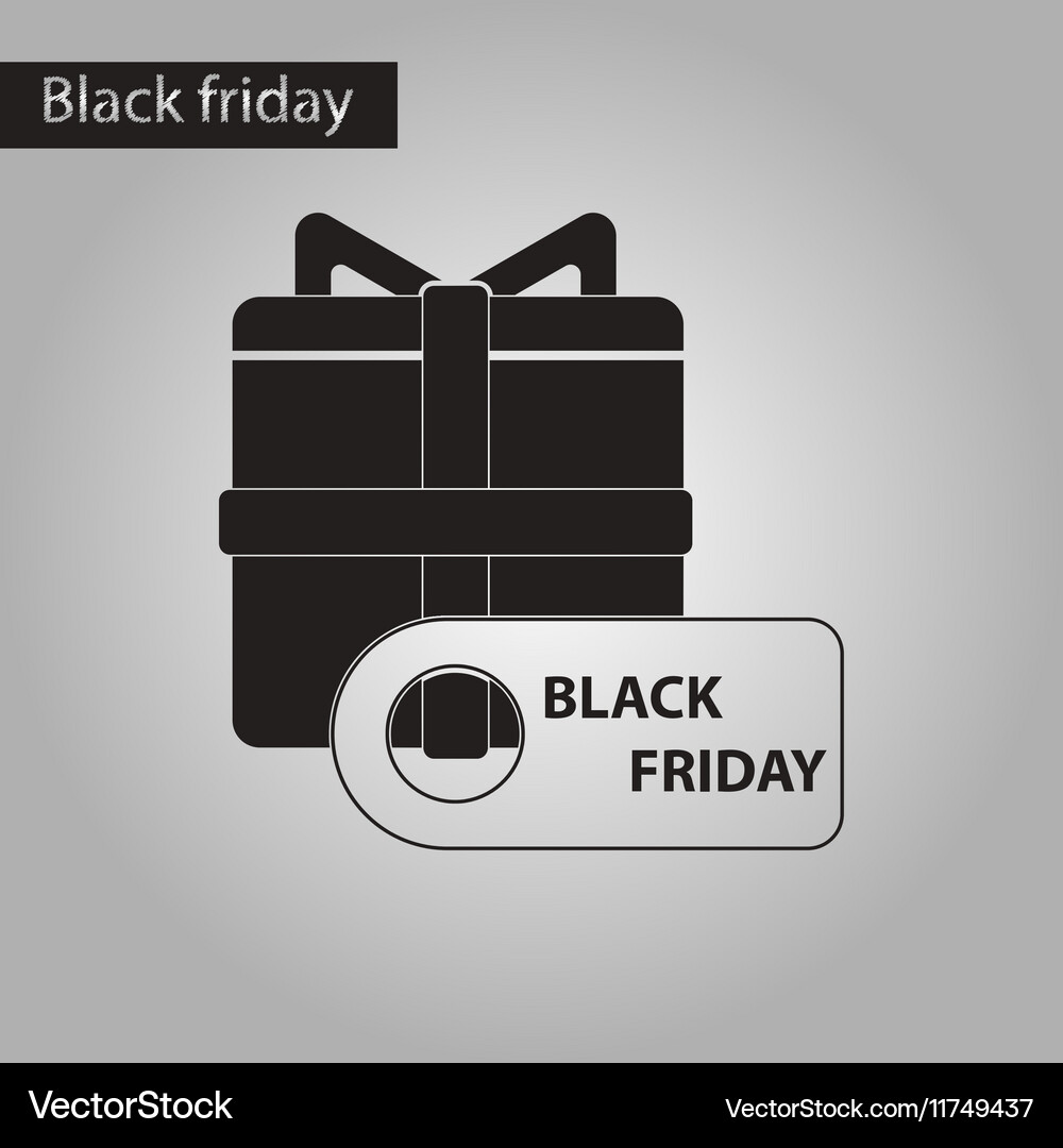 Black and white style icon gift box friday Vector Image