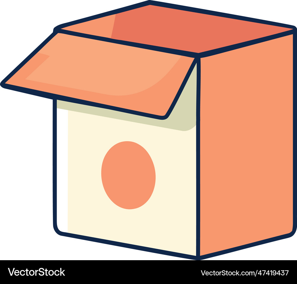 Cartoon delivering package in cardboard box Vector Image