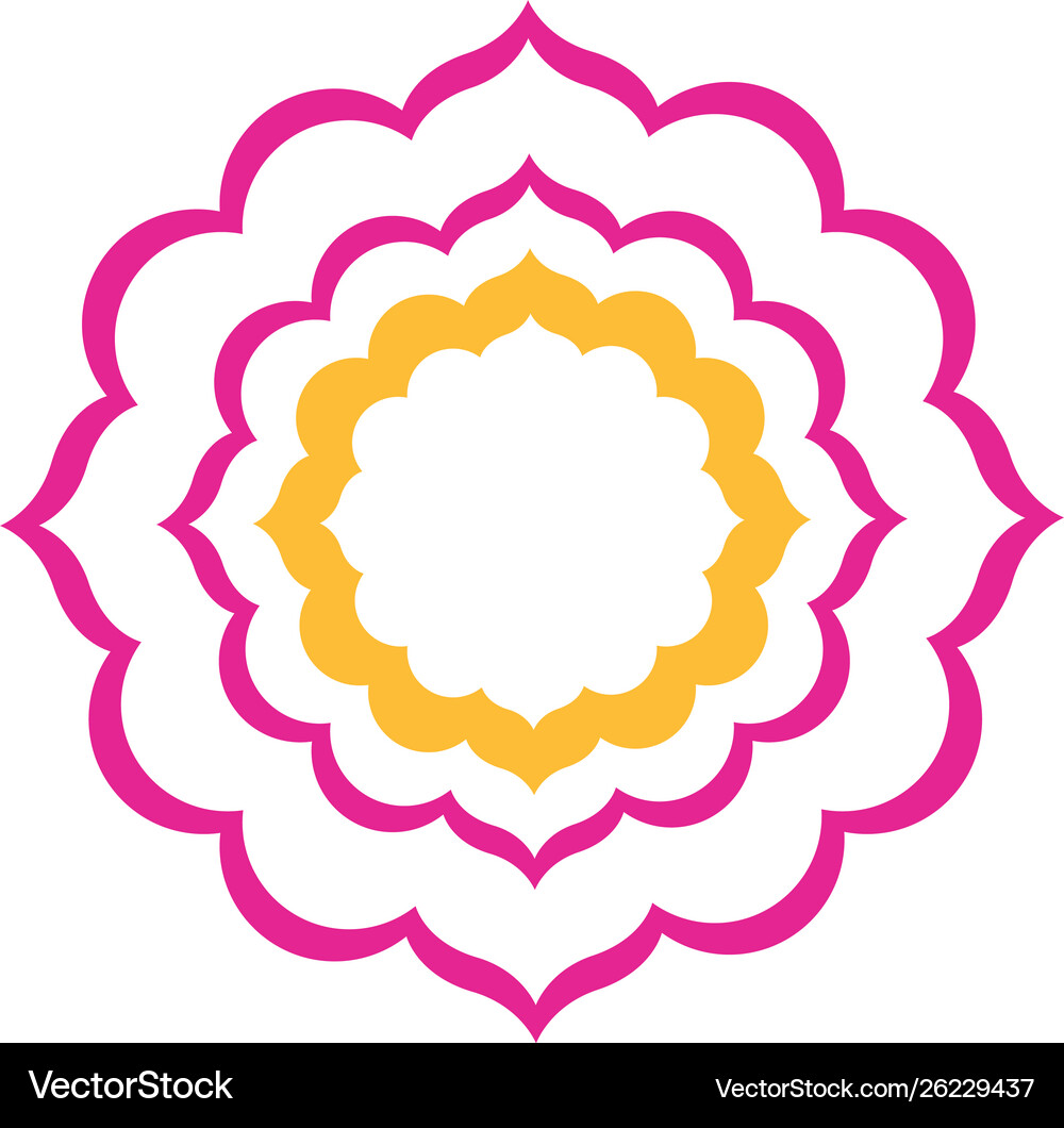 Colorful flower india icon Royalty Free Vector Image