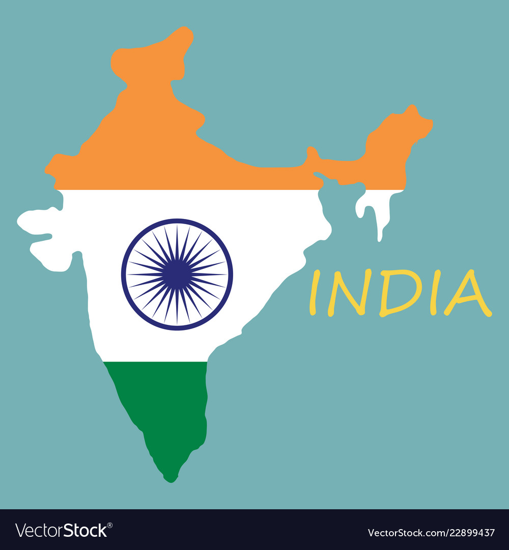 Flag map of india Royalty Free Vector Image - VectorStock