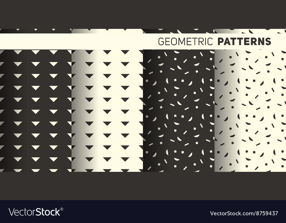 Geometric monochrome patterns Royalty Free Vector Image