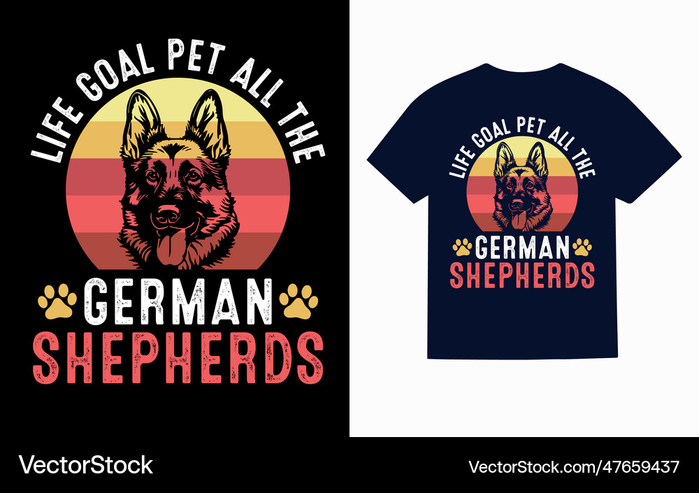 German shepherd dog typography t-shirt design vec Vector Image