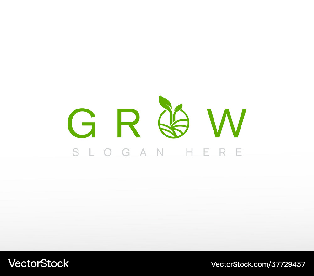 Letter grow logo design plant abstract Royalty Free Vector