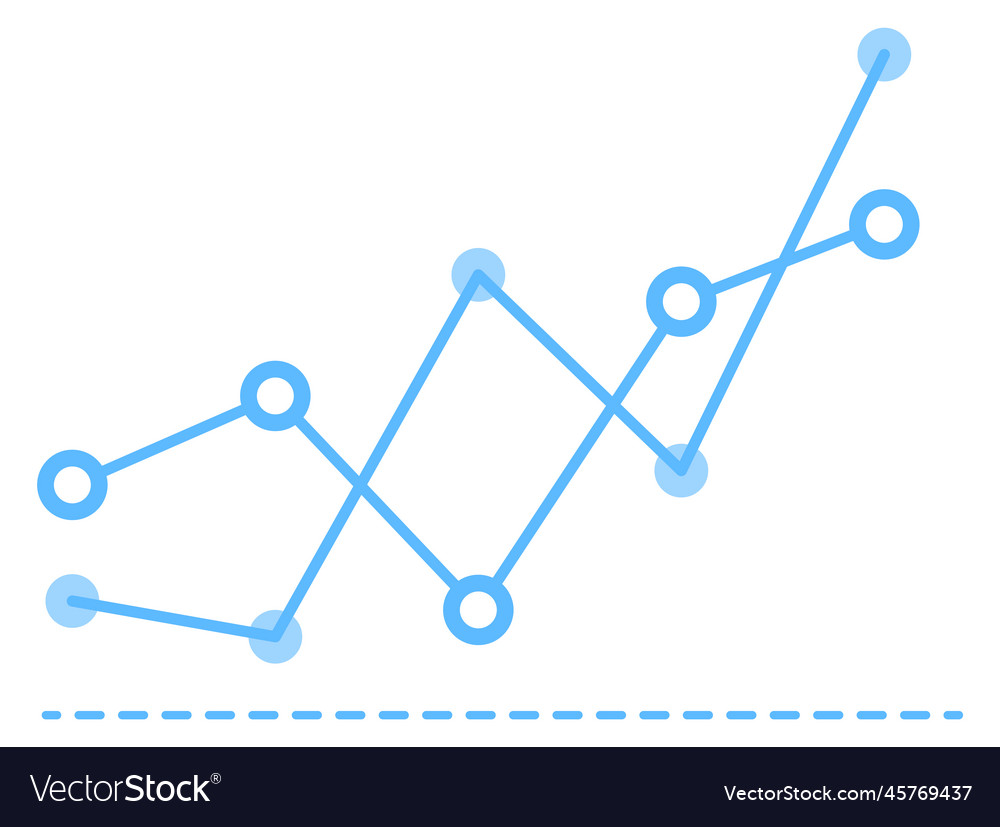 Line chart dashboard element point diagram icon Vector Image