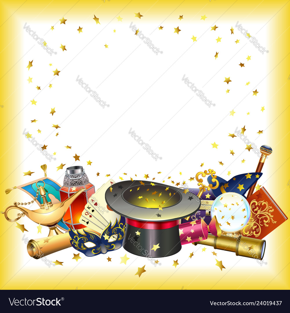 Magic concept with star frame Royalty Free Vector Image