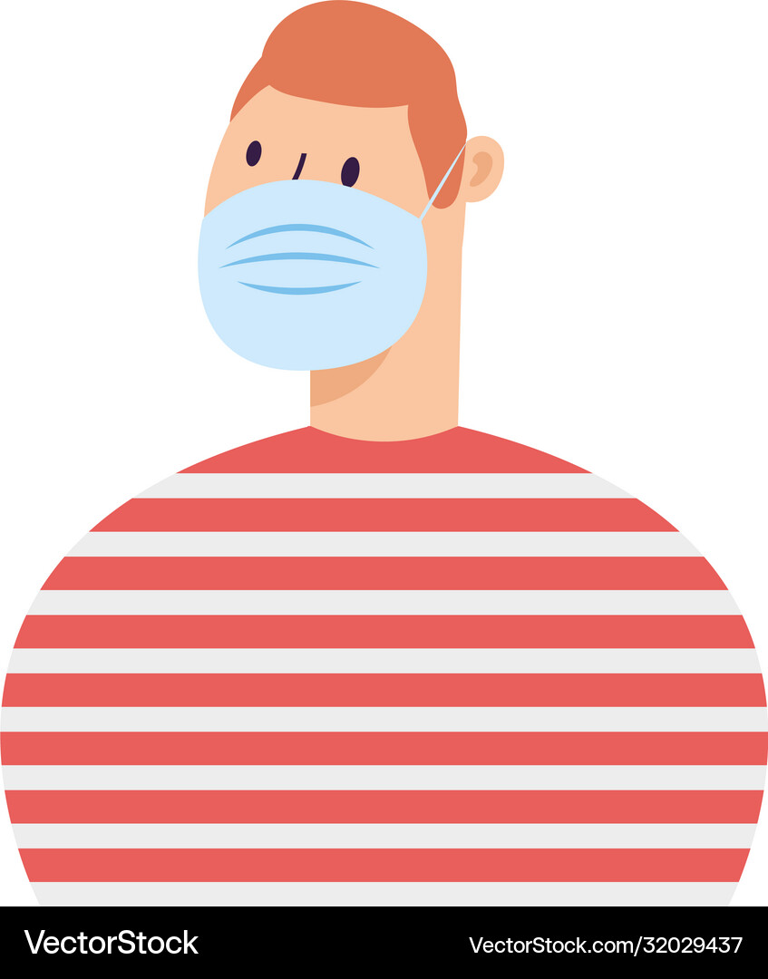 Man with medical mask design Royalty Free Vector Image