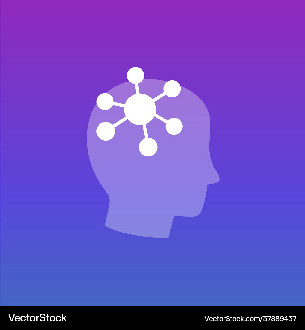 Psychology icon with head and thoughts Royalty Free Vector
