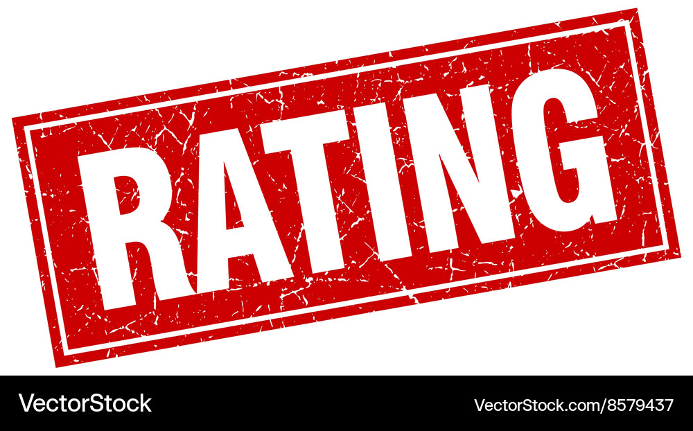 Rating red square grunge stamp on white Royalty Free Vector