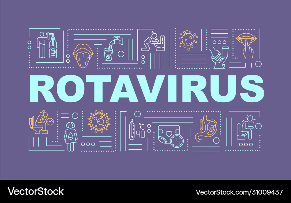 Rotavirus word concepts banner illness symptoms Vector Image