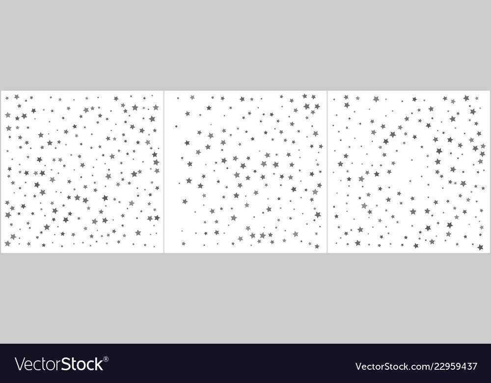 Silver Star Confetti Rain Festive Holiday Vector Image