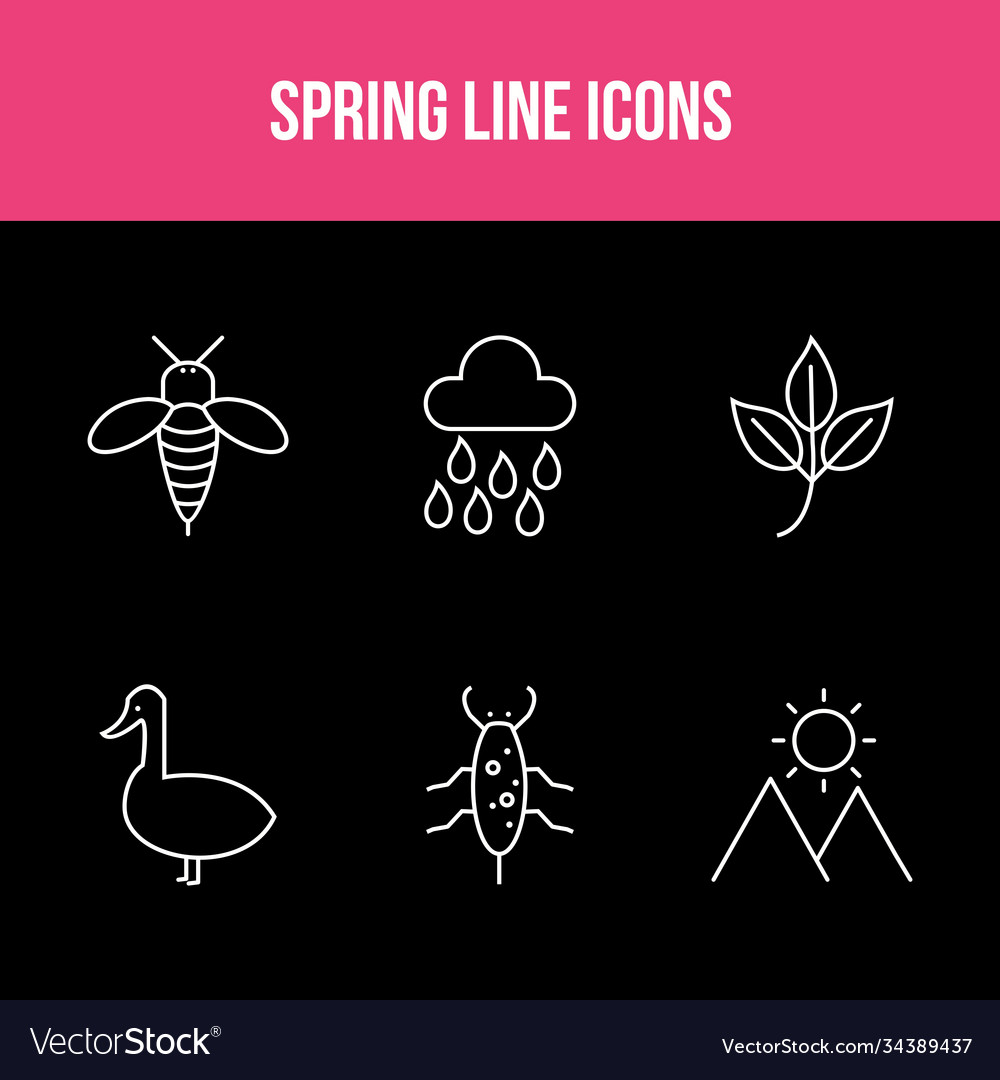 Unique spring icon set Royalty Free Vector Image