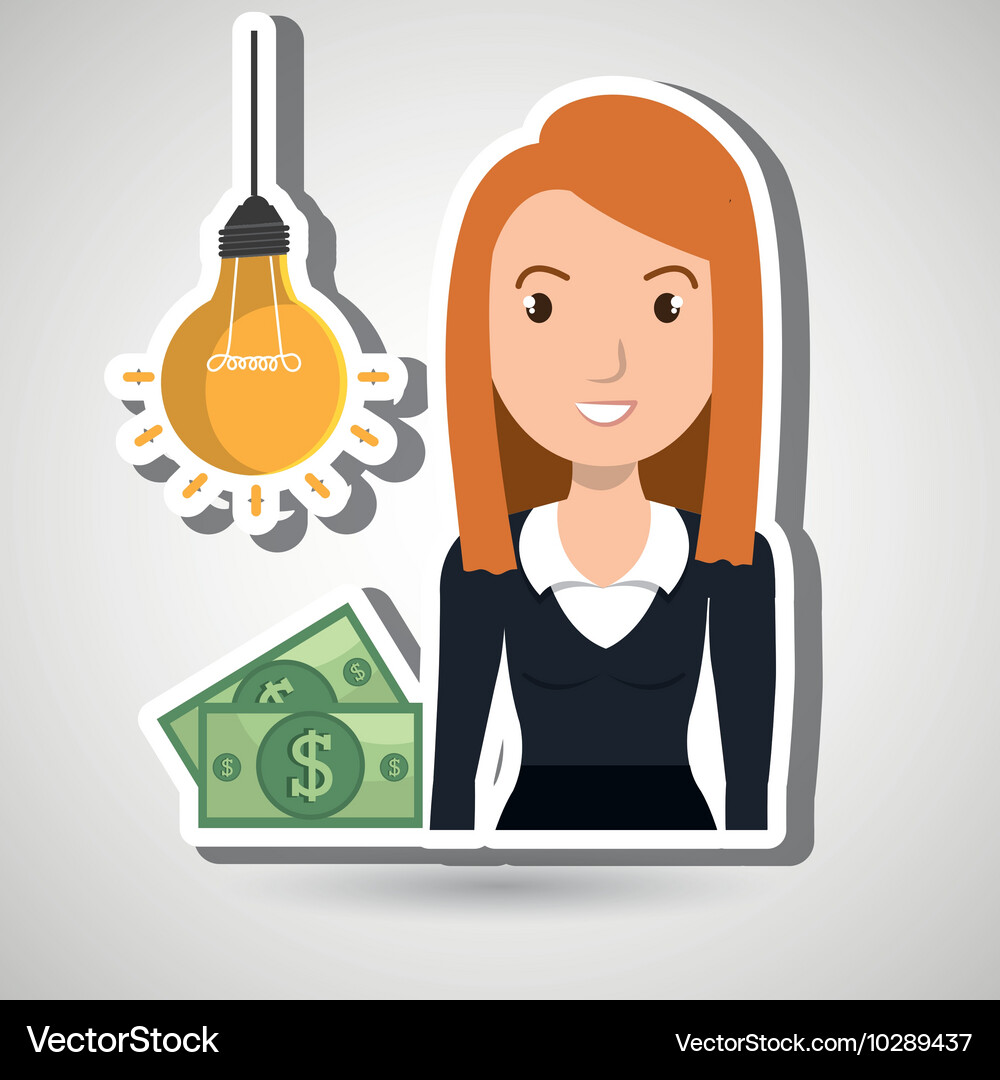 Woman money idea Royalty Free Vector Image - VectorStock