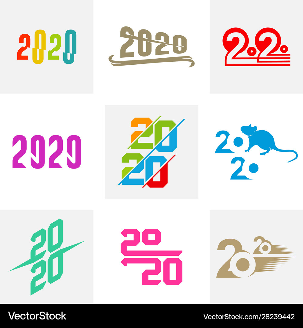 2020 logo design concept template icon symbol Vector Image