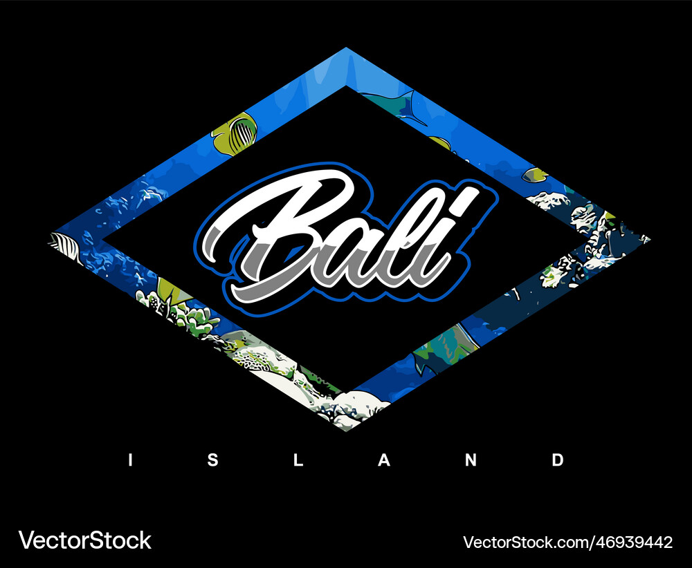Bali island template for graphic design Royalty Free Vector