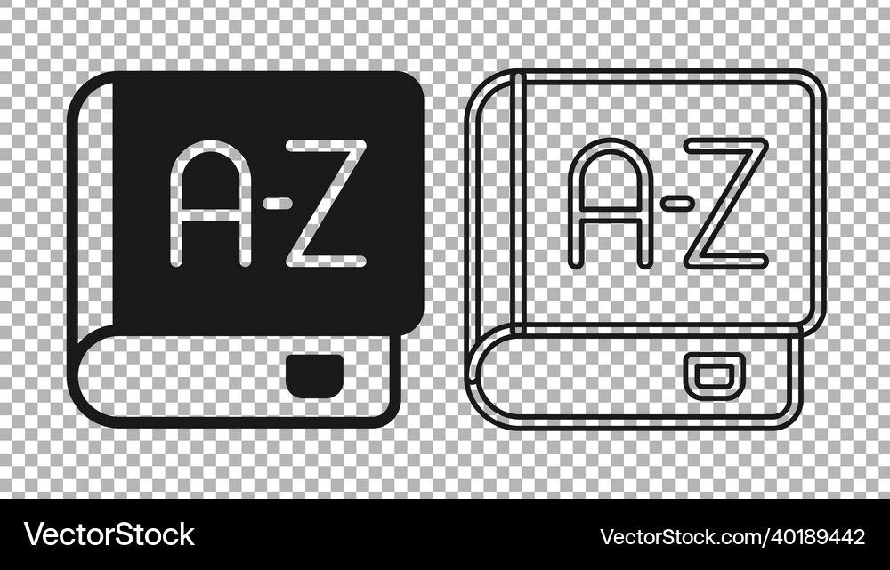 Black translator book icon isolated on transparent