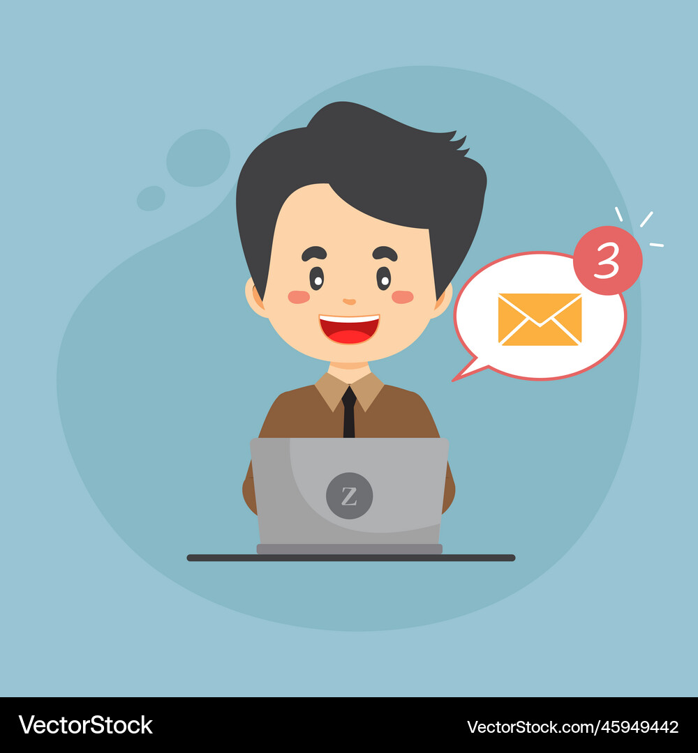 Business woman checking email inbox Royalty Free Vector