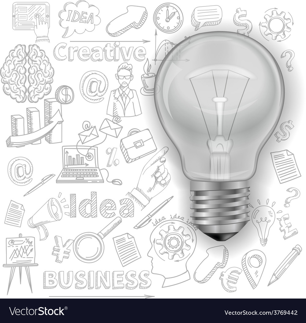 Creative background with lightbulb Royalty Free Vector Image