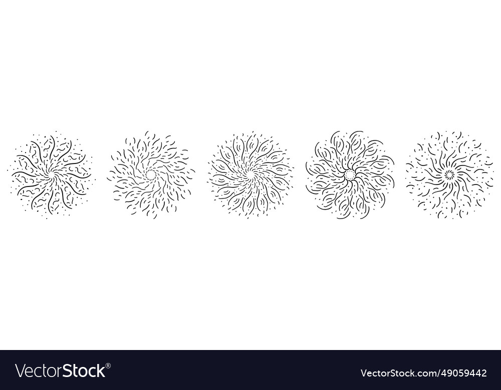 Decorative circles design elements set Royalty Free Vector