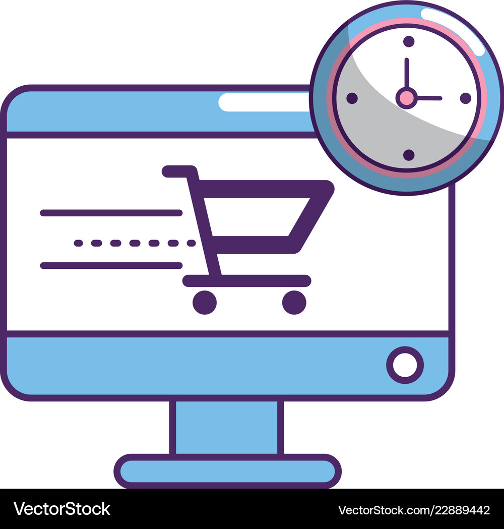 Ecommerce online shopping cartoon Royalty Free Vector Image