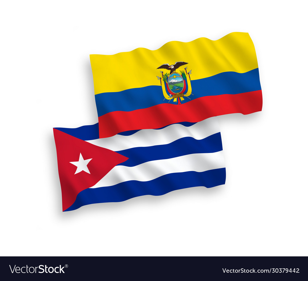 Flags cuba and ecuador on a white background Vector Image Flags cuba and ecuador on a white background Vector Image