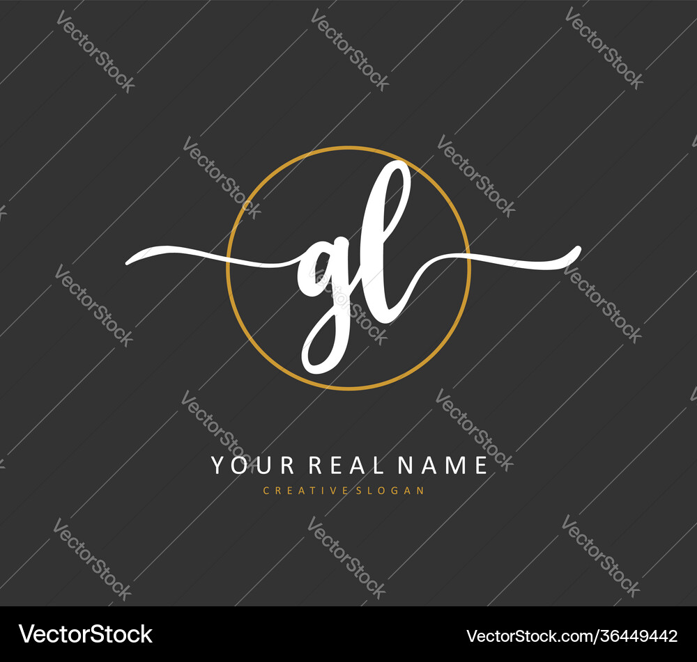 Gl initial letter handwriting and signature logo Vector Image