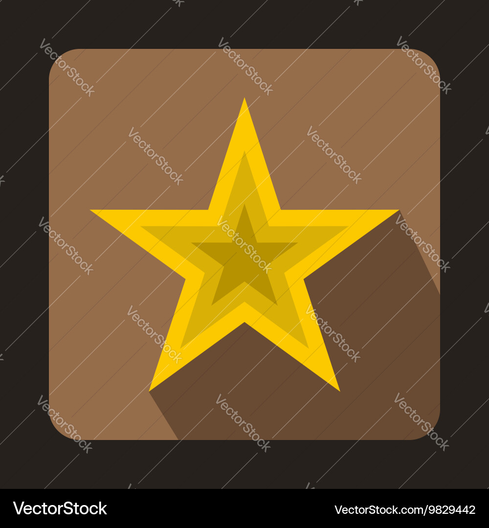 Golden star icon in flat style Royalty Free Vector Image