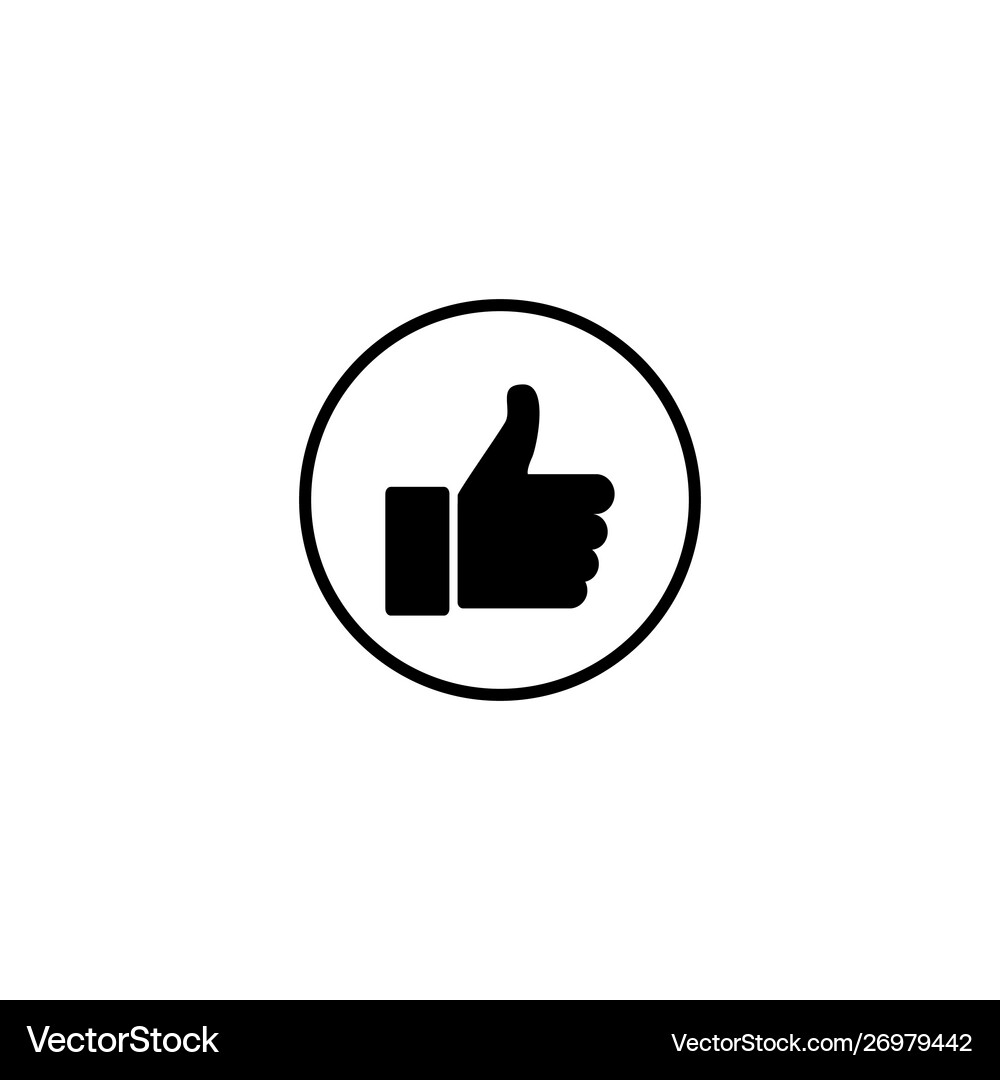 Like icon icon in circle black icon Royalty Free Vector