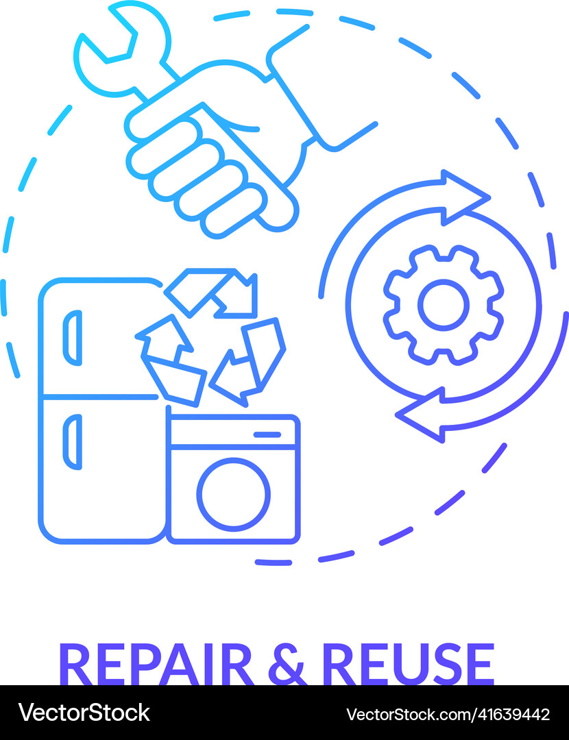 Repair and reuse blue gradient concept icon Vector Image