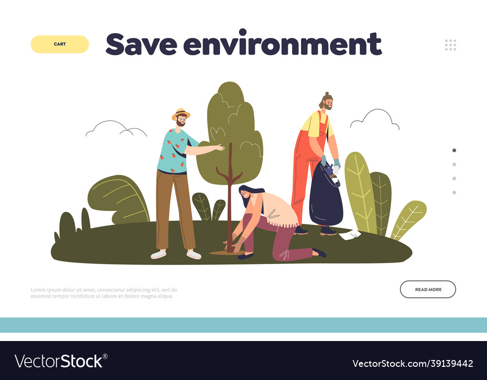 Save environment concept of landing page Vector Image