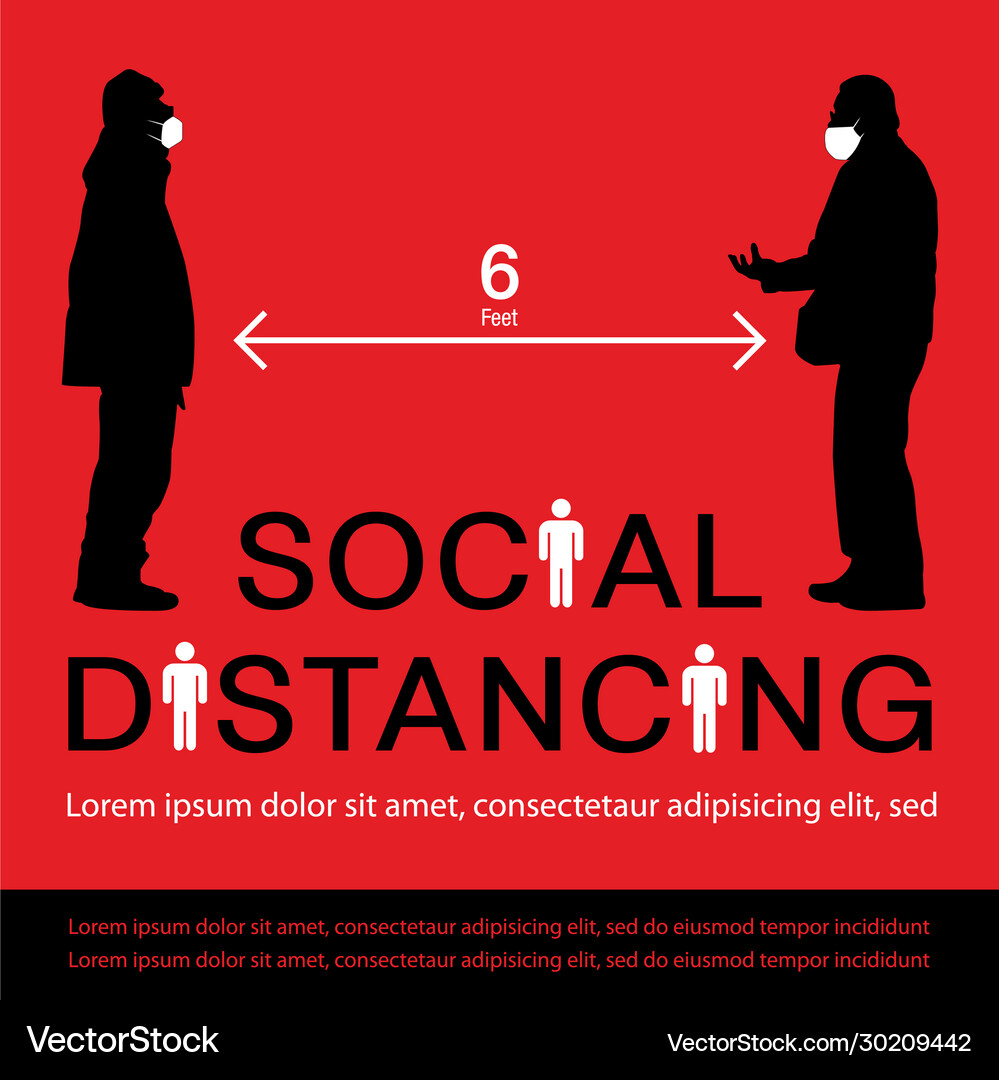 Social distancing to protect covid-19 Royalty Free Vector