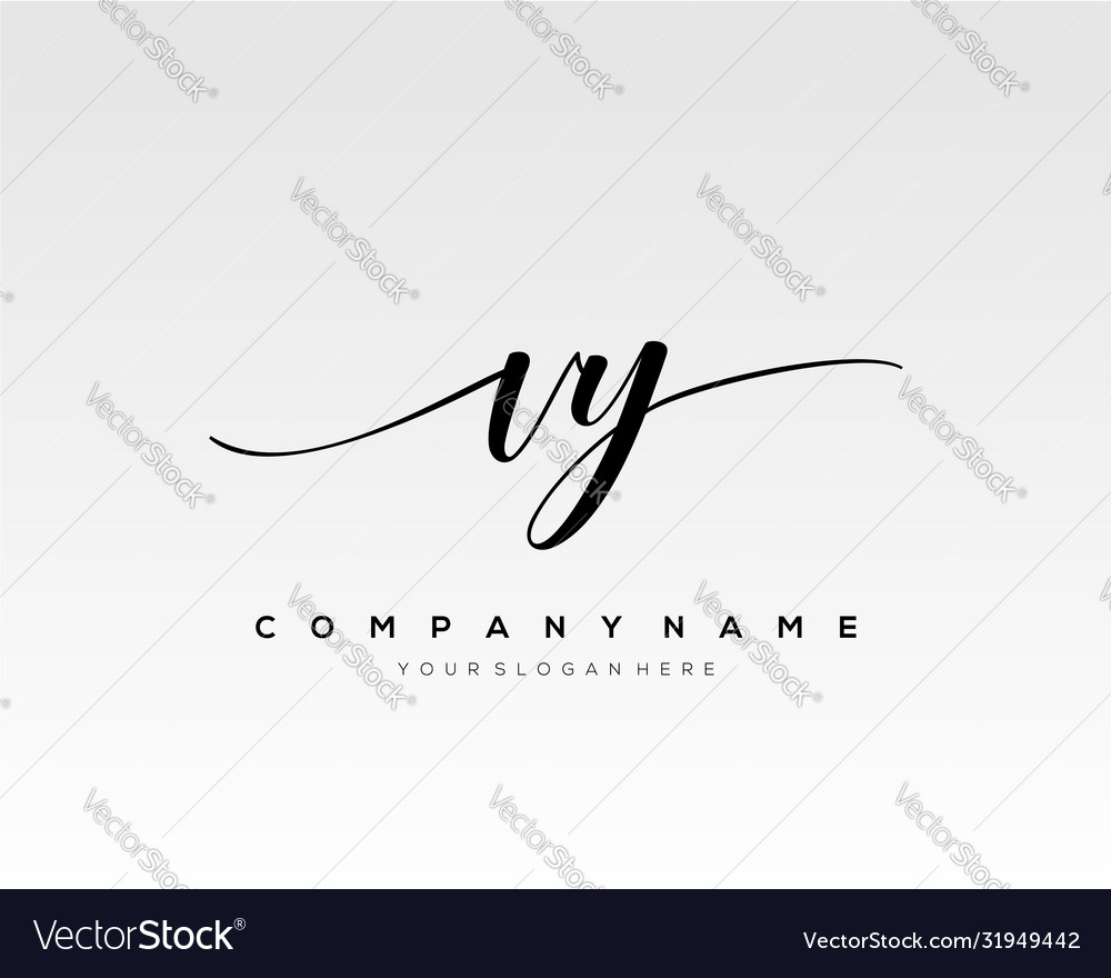 Vy initial letter handwriting logo hand drawn Vector Image