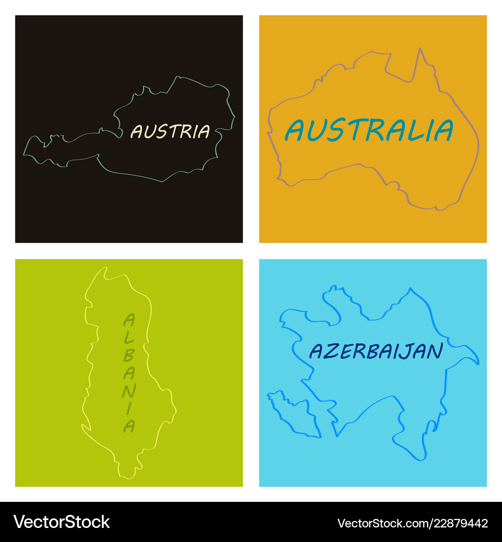 World map-countries in color on white background Vector Image
