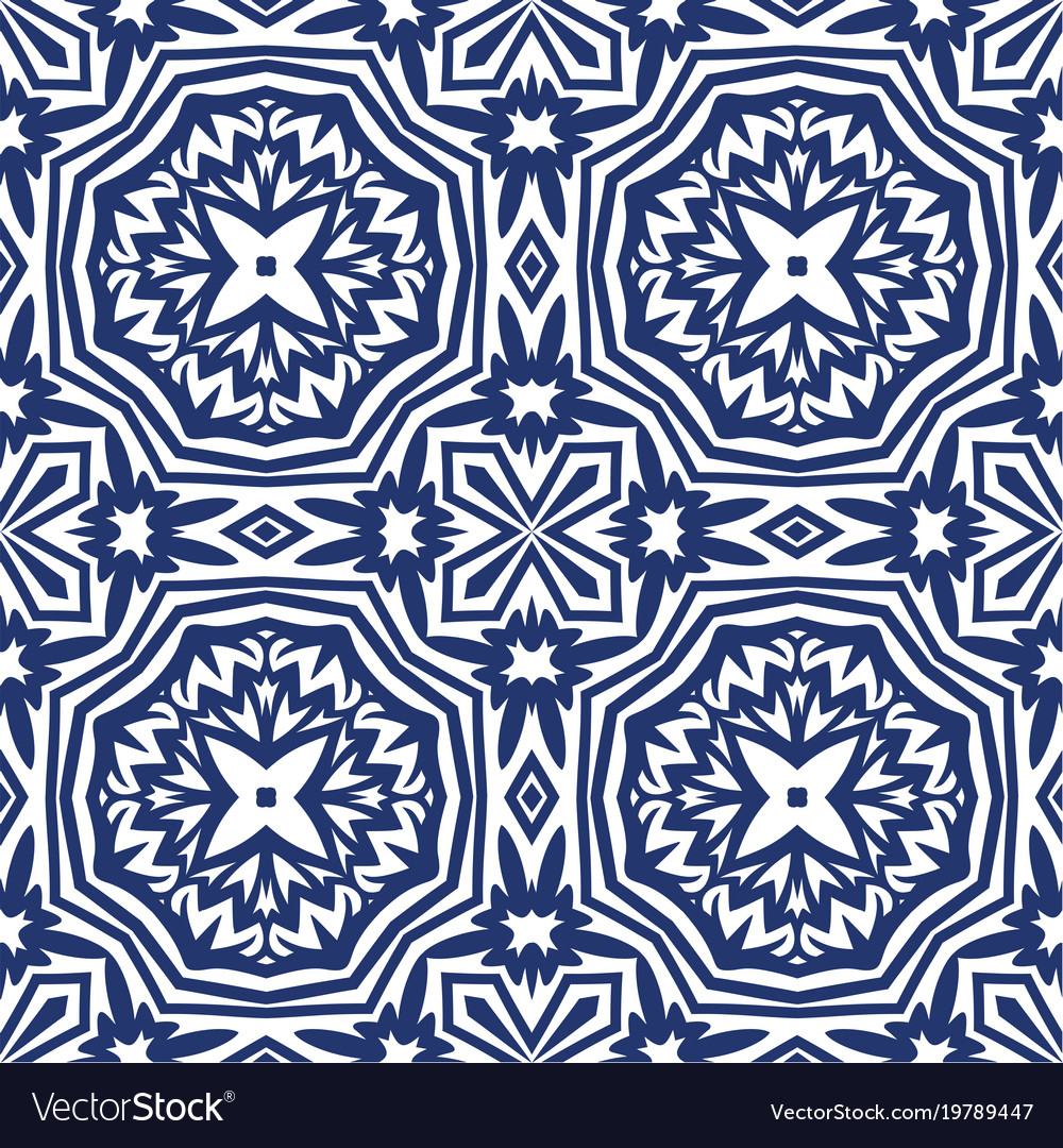 Blue arabesque pattern Royalty Free Vector Image