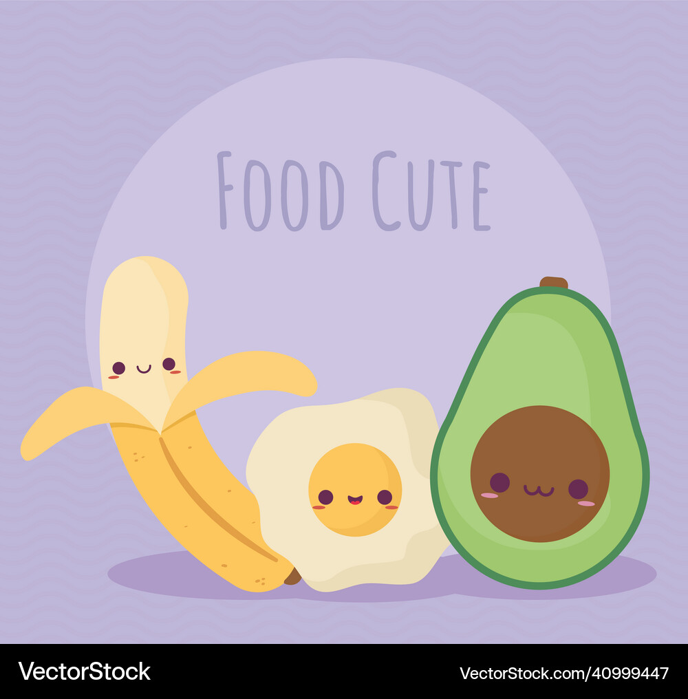 Cute foods poster Royalty Free Vector Image - VectorStock