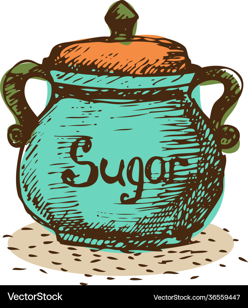 Doodle sugar basin Royalty Free Vector Image - VectorStock