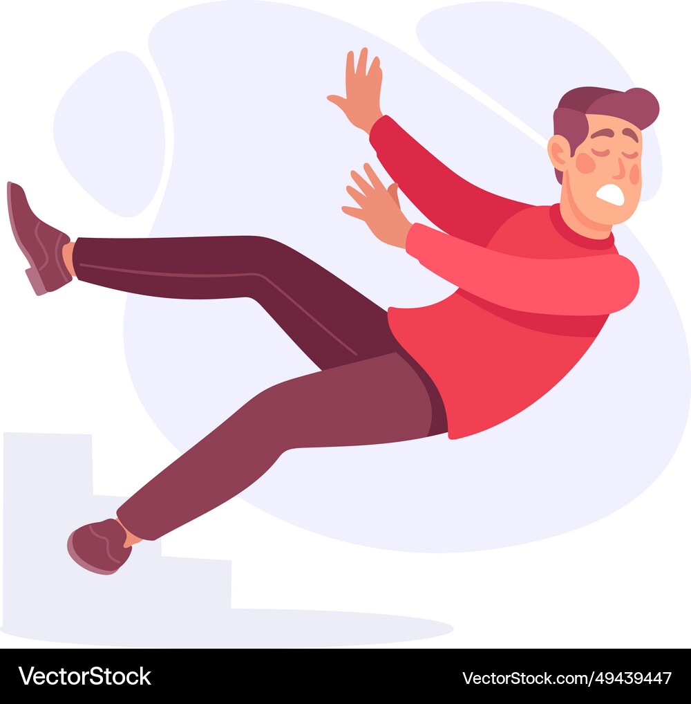 Falling man character slip on the ground Vector Image