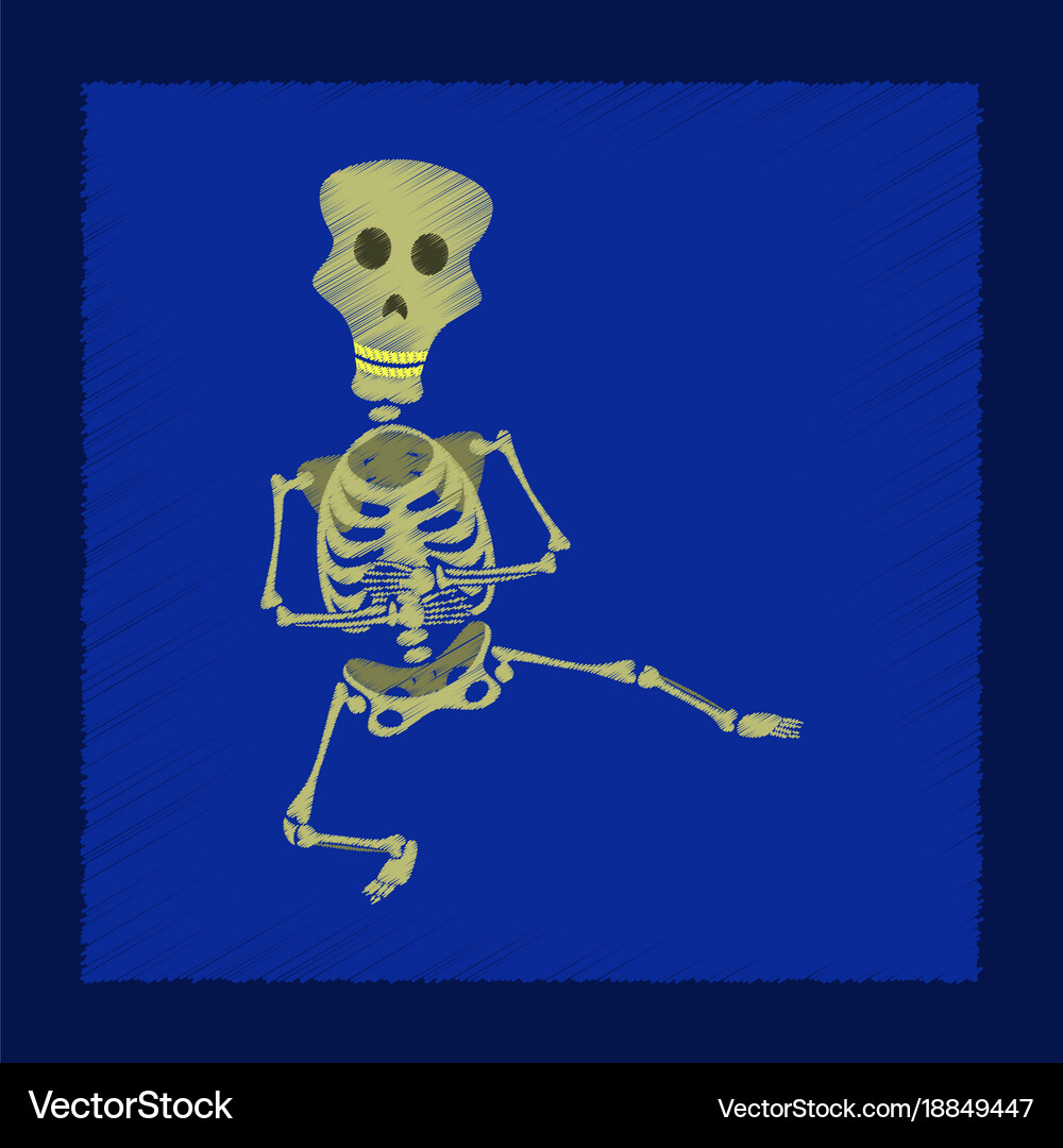 Flat shading style icon skeleton halloween monster