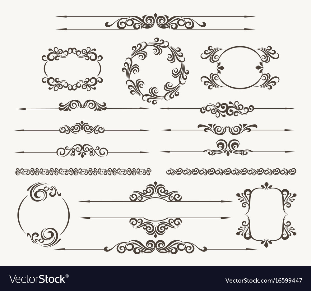 Floral filigree design element set Royalty Free Vector Image Floral filigree design element set Royalty Free Vector Image