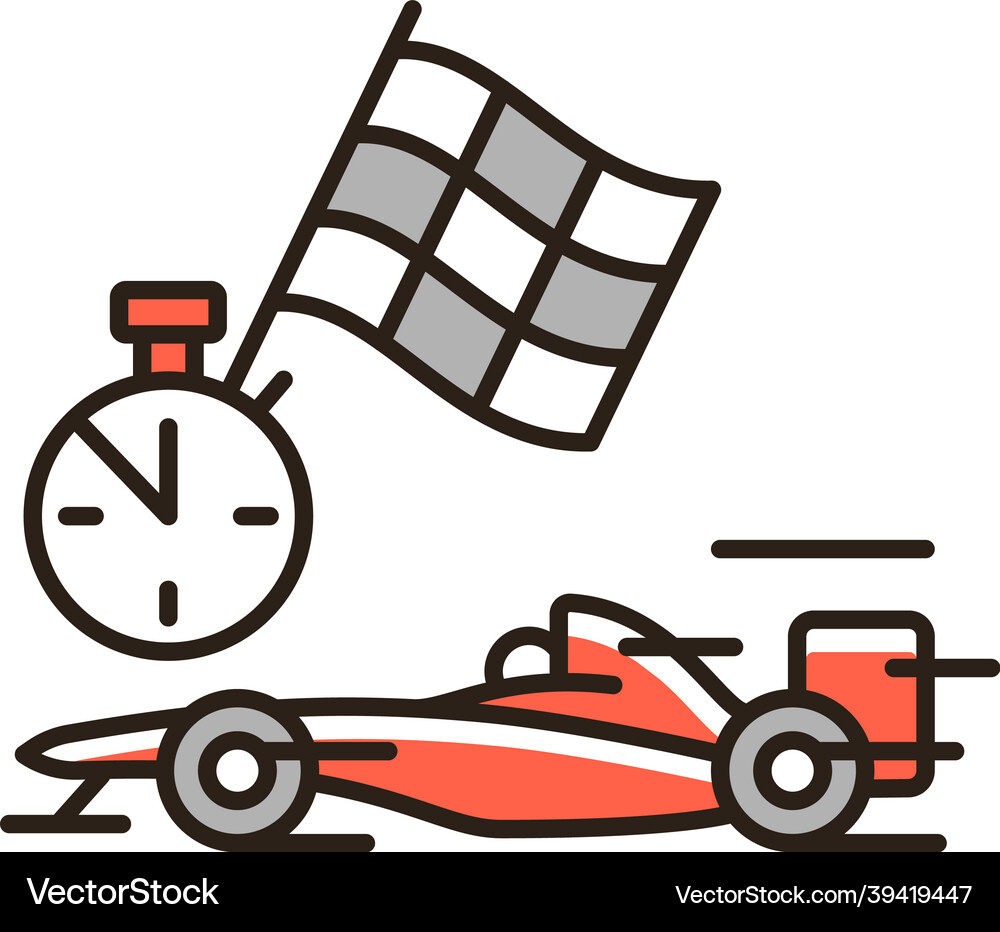 Formula racing rgb color icon Royalty Free Vector Image