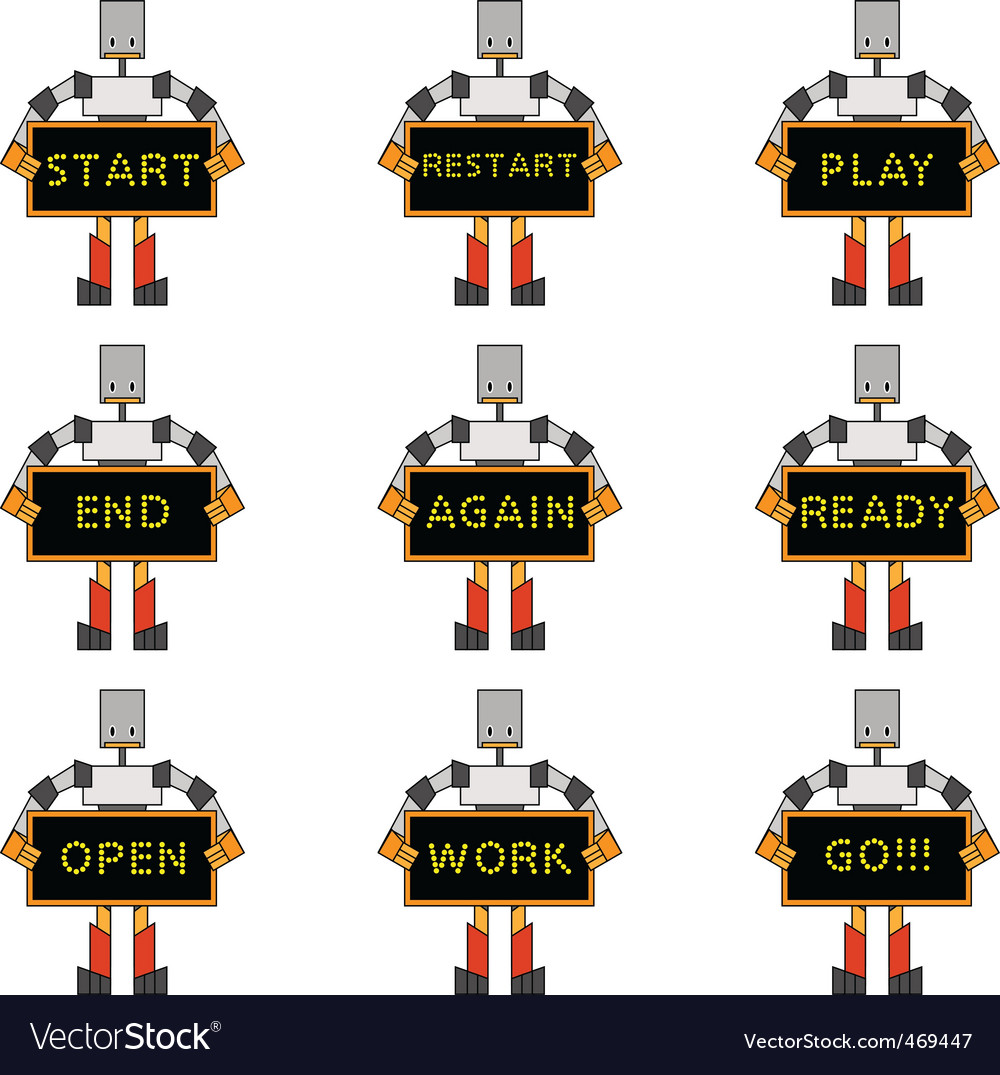Funky robots Royalty Free Vector Image - VectorStock
