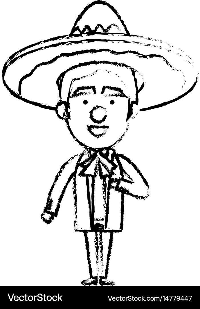 Mexican mariachi avatar character Royalty Free Vector Image